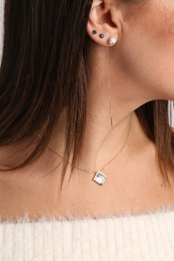 LONG MARBLE EARRINGS – Aurum Jewellery